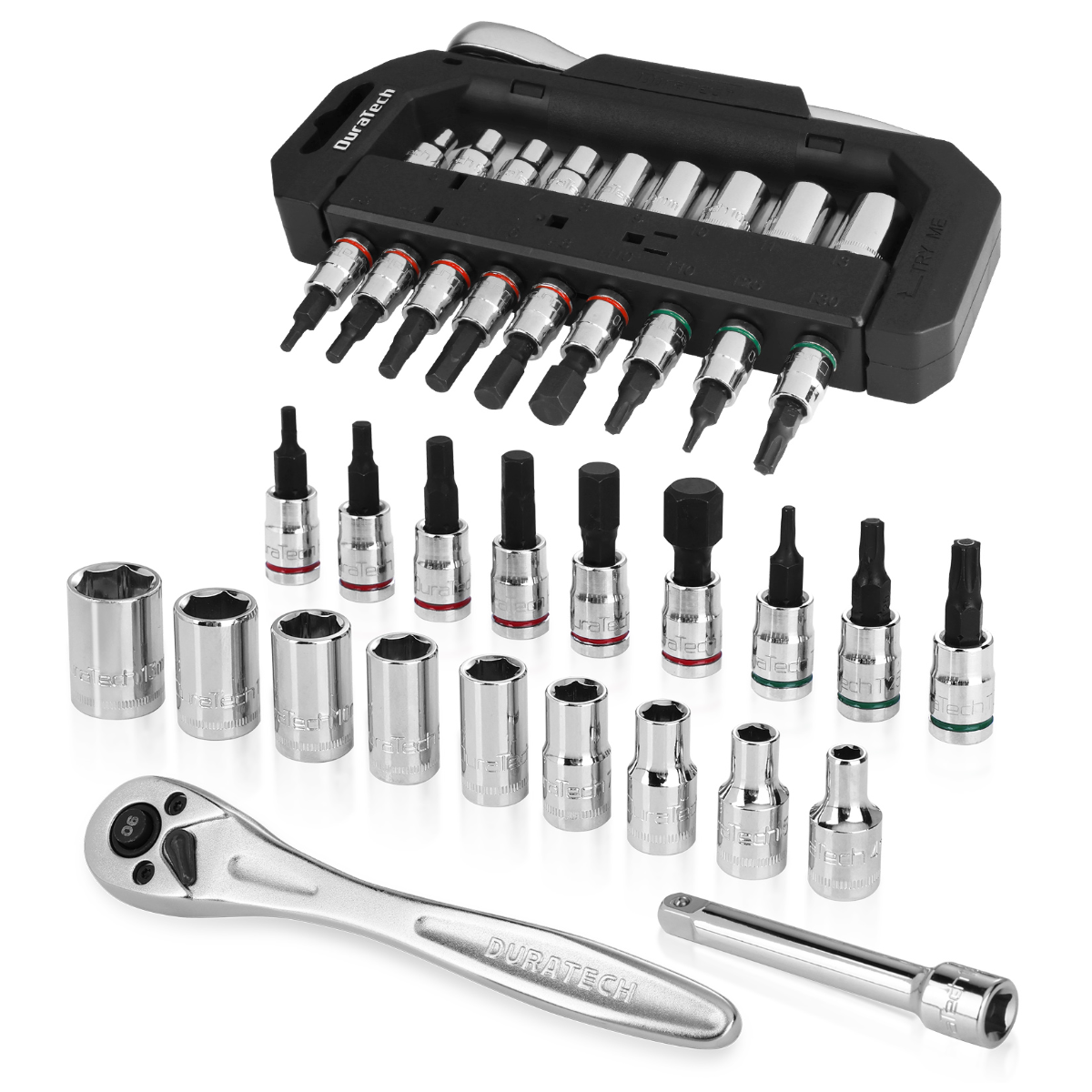 DURATECH 20-Pieces 1/4" Drive Socket Set